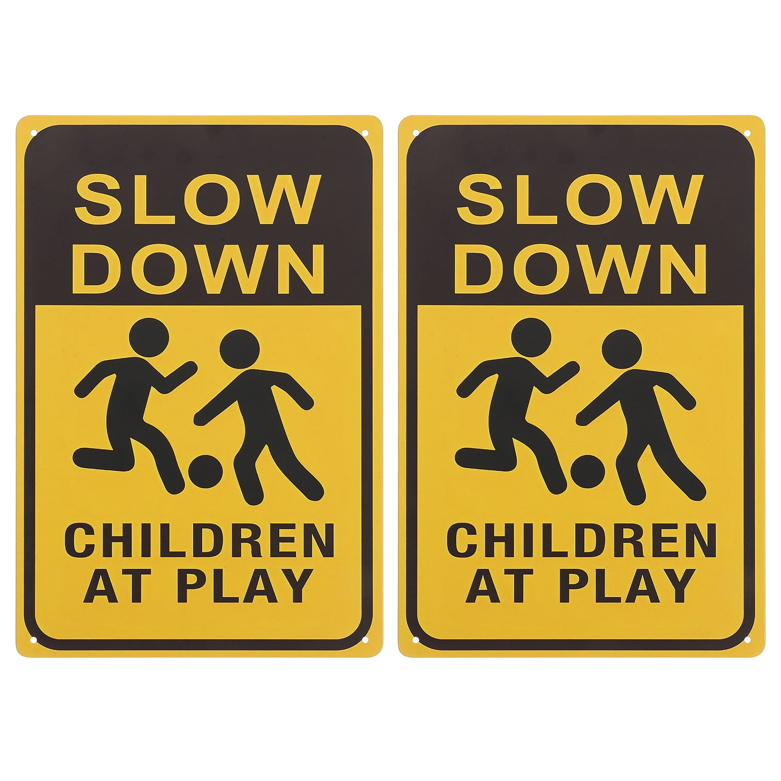 2pcs Slow Down Sign Children At Play Sign Kids Playing Safety Caution ...