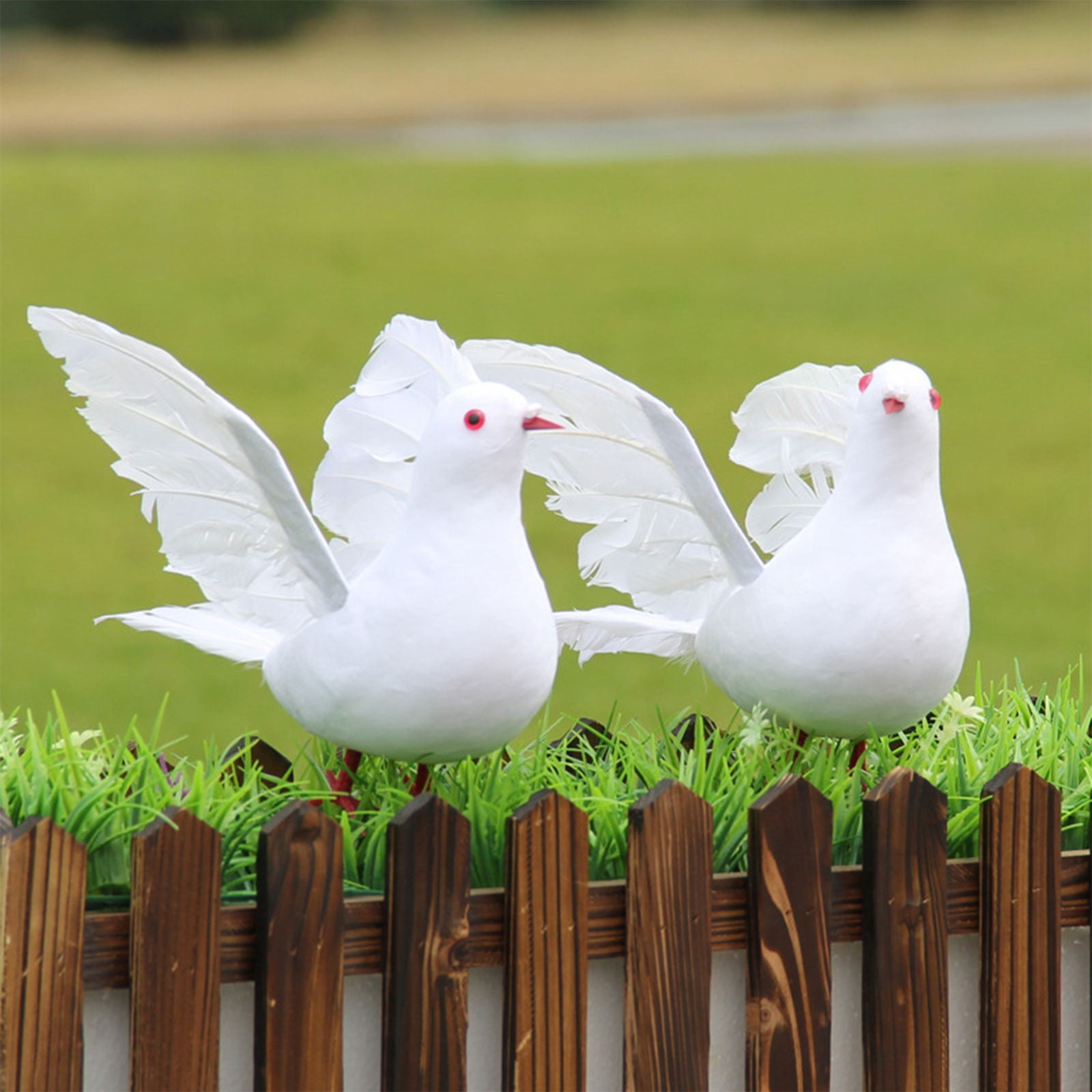 2pcs Small Flying White Feather Doves Artificial Simulation Foam Bird ...