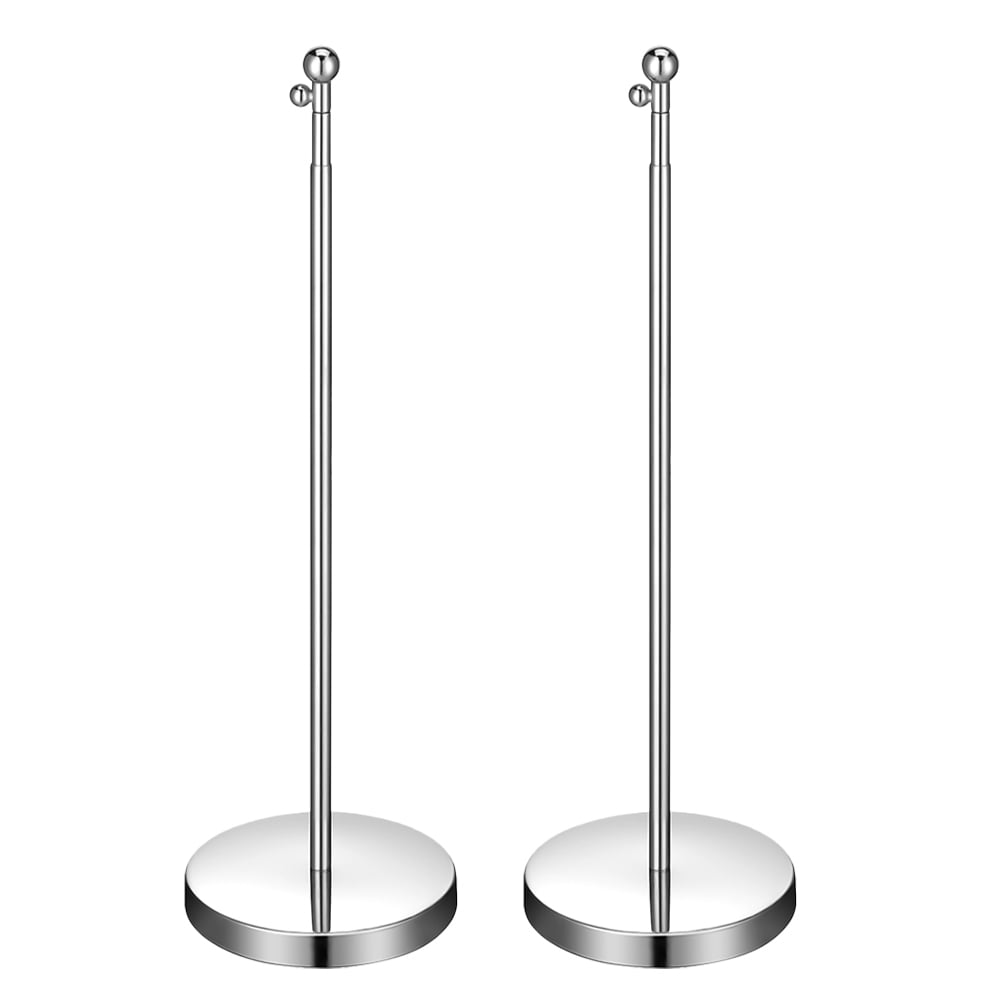 2pcs Stainless Steel Desktop Flag Holder with Stable Base and ...