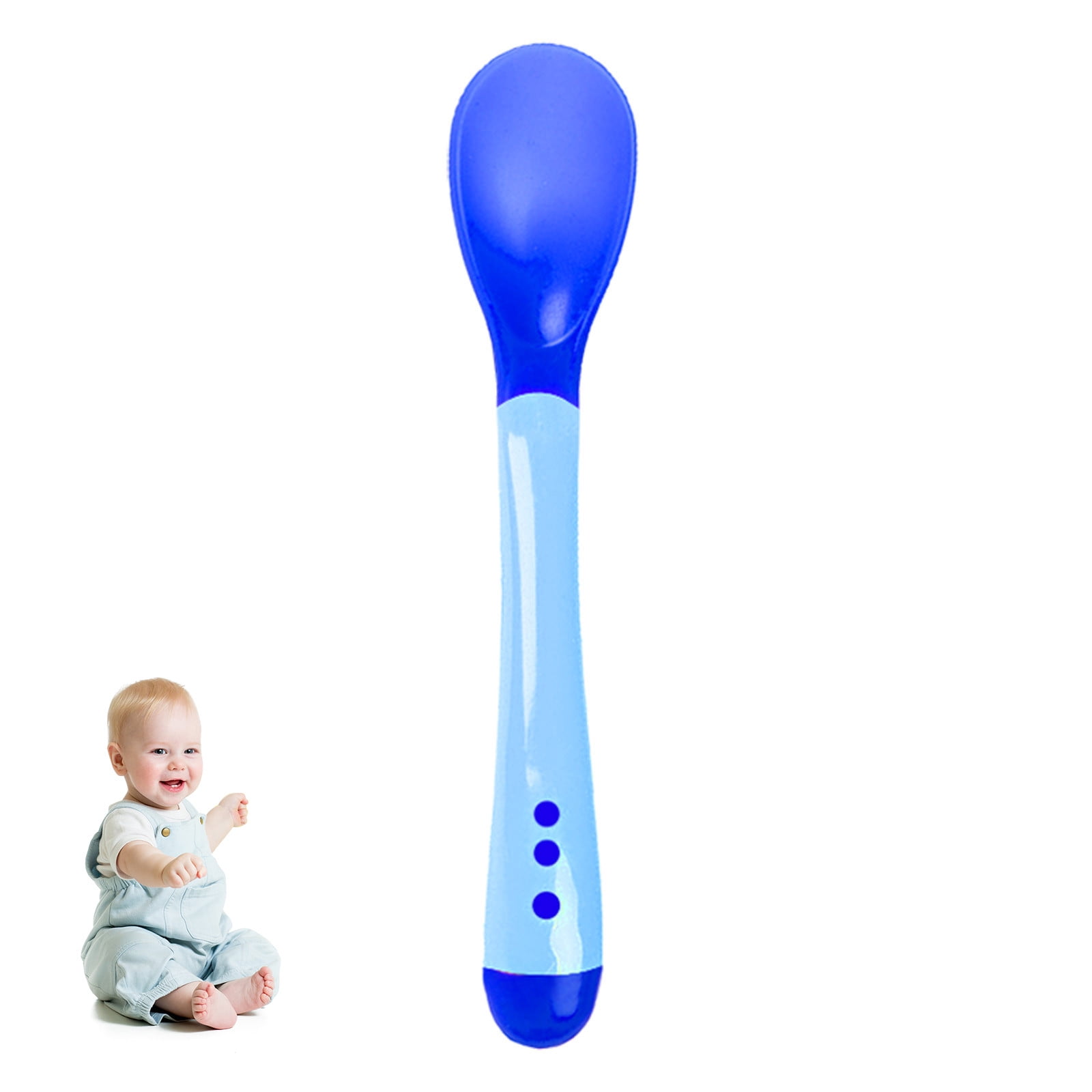 2pcs Smart Baby Feeding Set with Temperature Sensing Utensils and ...