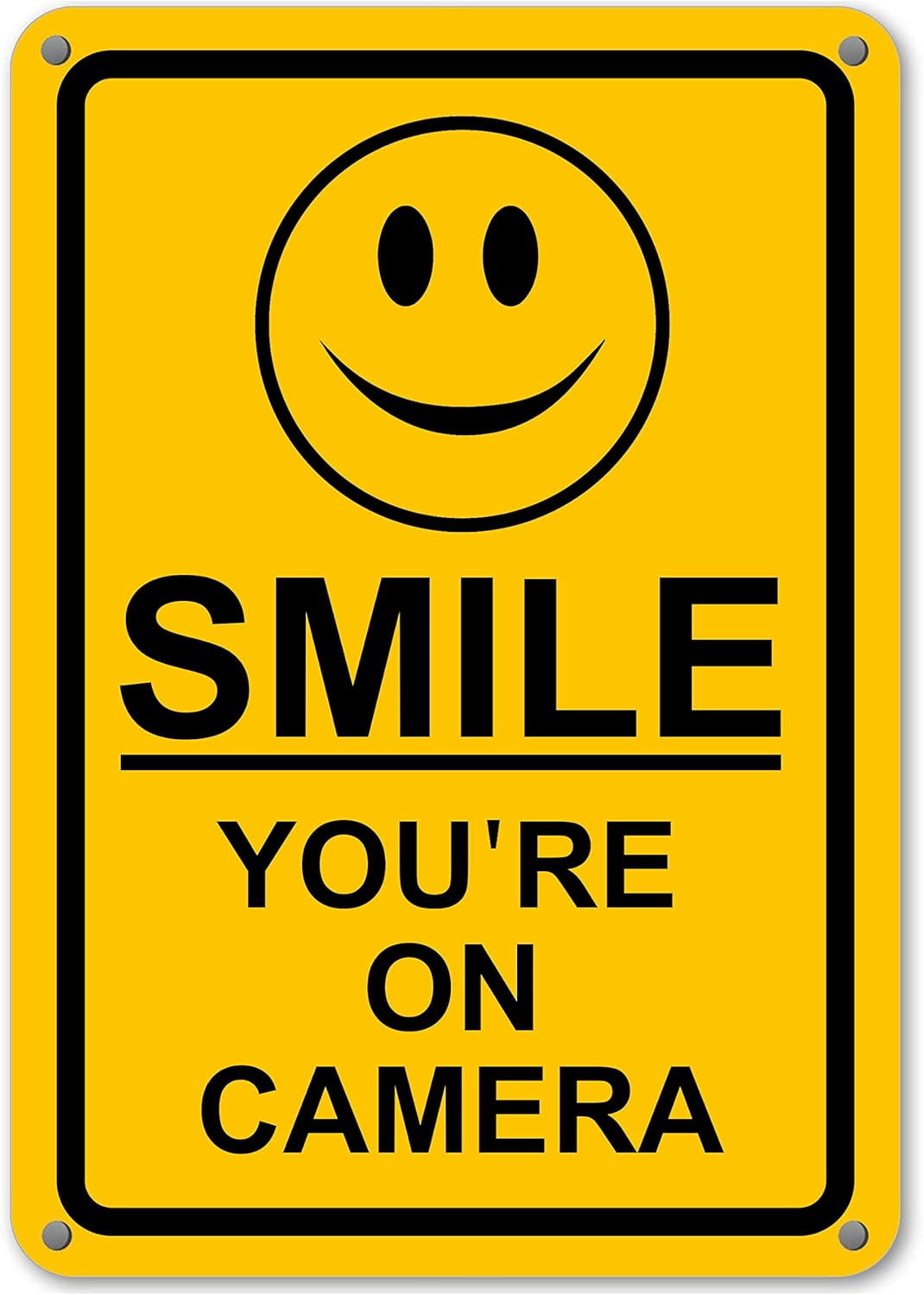2pcs Smile You’re On Camera Sign Security Waterproof Business Yellow ...