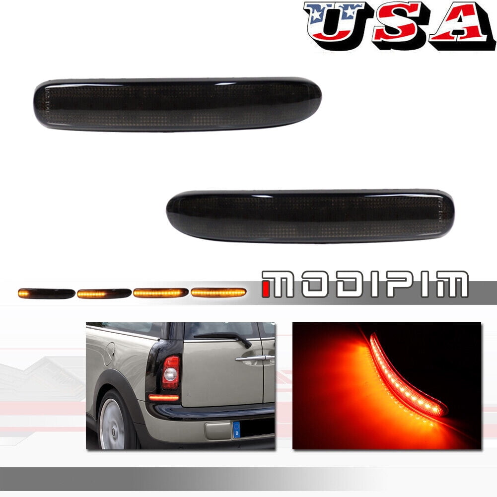 2pcs Smoke Lens LED Bumper Reflector Rear Lights for 08-14 Mini Cooper ...