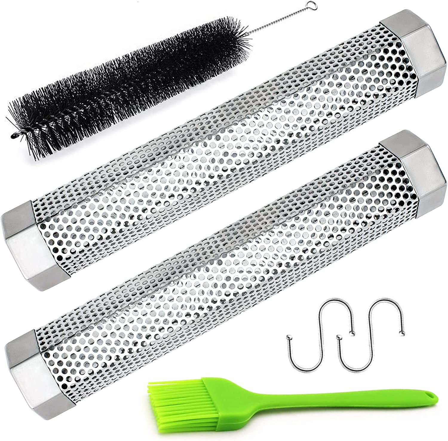 2pcs Smoker Tube 12in Pellet Smoker Tube Stainless Steel Smoke Tube for ...