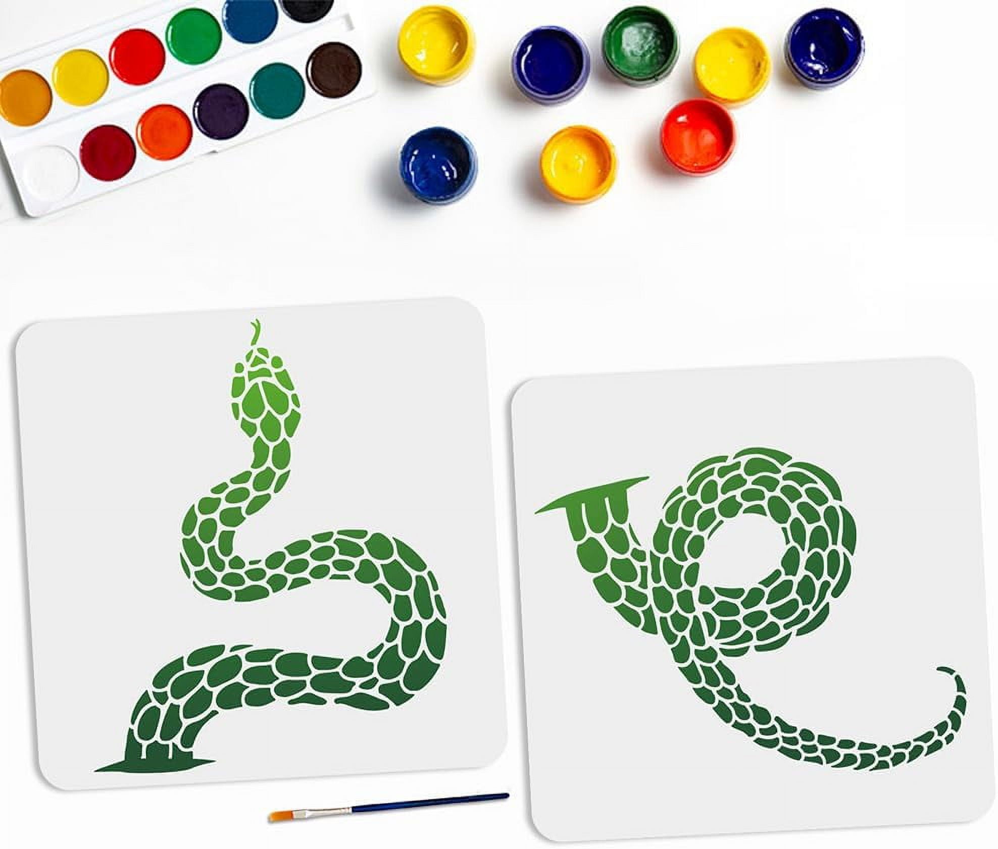 2pcs Snake Stencils for Painting Anaconda Snake Painting Stencil ...
