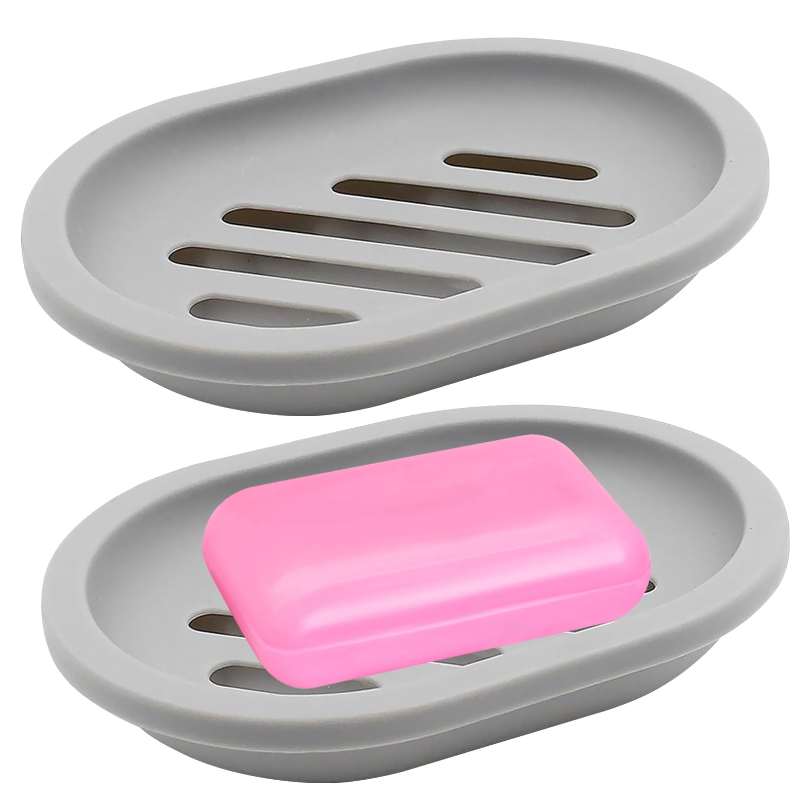 2pcs Soap Dishes With Drain Double Layer Soap Tray Soap Saver For Bathroom Counter Shower