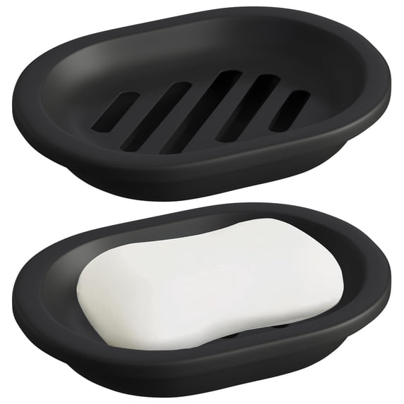 2pcs Soap Dishes with Drain Double-Layer , Soap Tray for Bathroom and ...