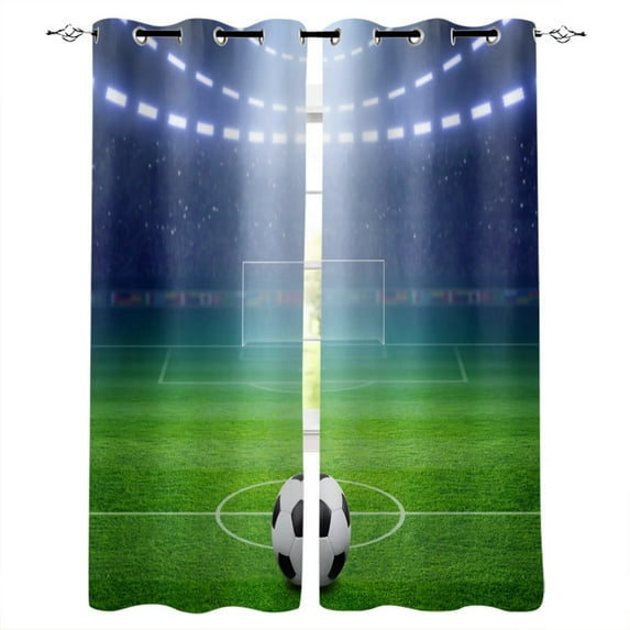 2pcs Soccer Balls Football Window Curtains for Living Room Curtains ...