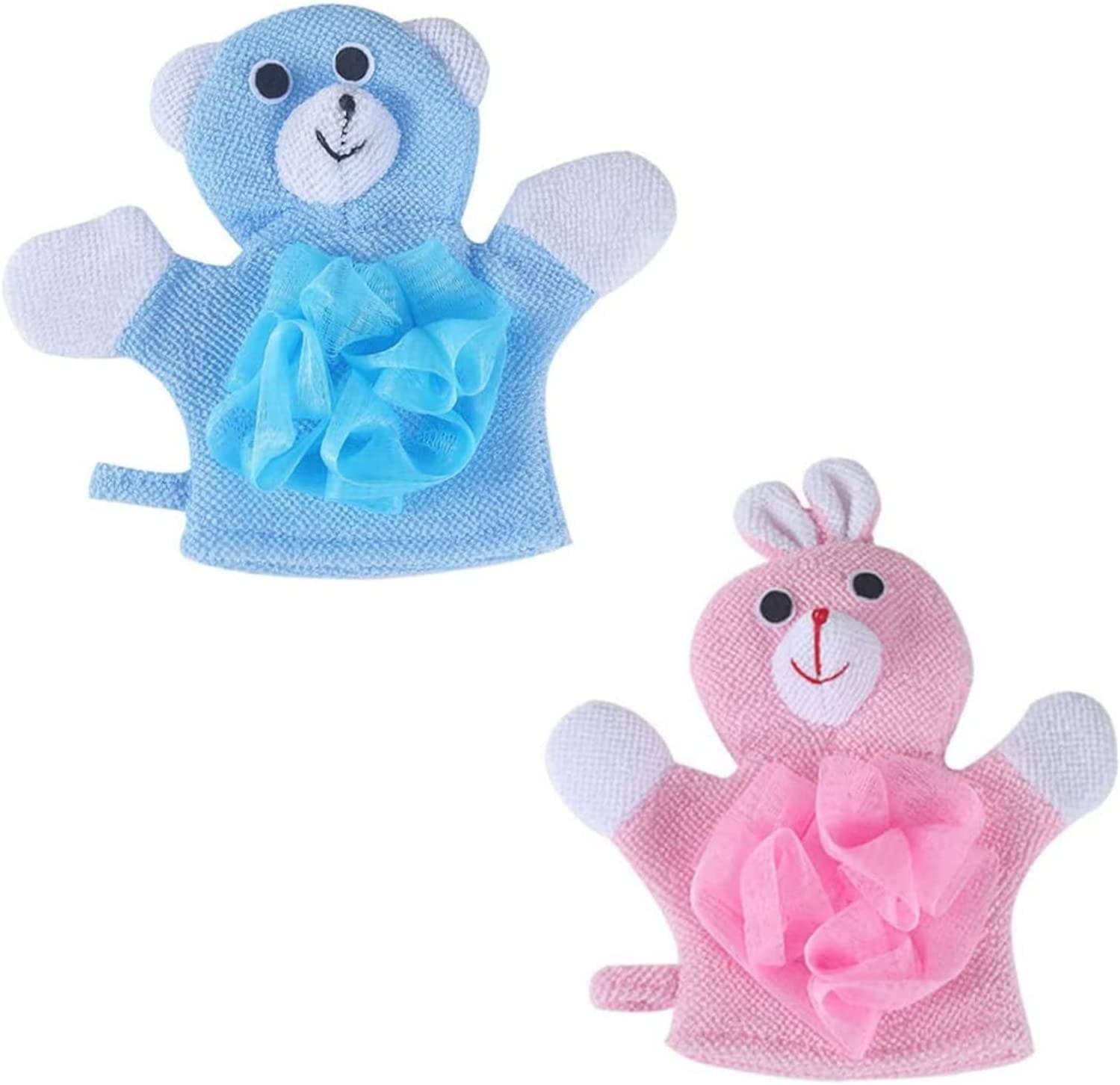 2pcs Soft Baby Lovely Loofah Toddler Cartoon Puff Washcloths Ball ...