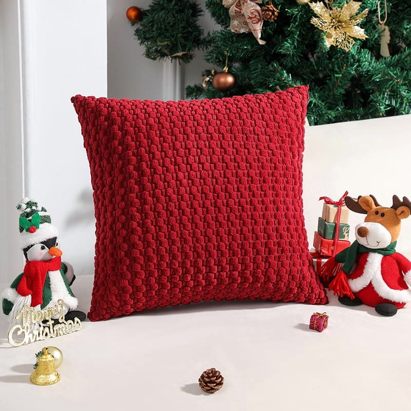 2pcs Soft Plush Corduroy Cushion Covers Decorative Pillow Cases for ...