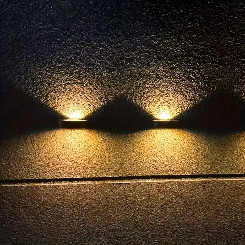 2pcs Solar Outdoor Wall Lamp - Up and Down Luminous Wall Washing Light ...