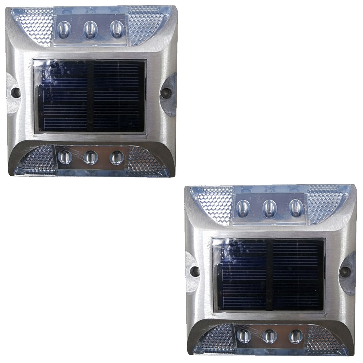 2pcs Solar Pathway Marker LED Dock Light Waterproof Security Warning ...