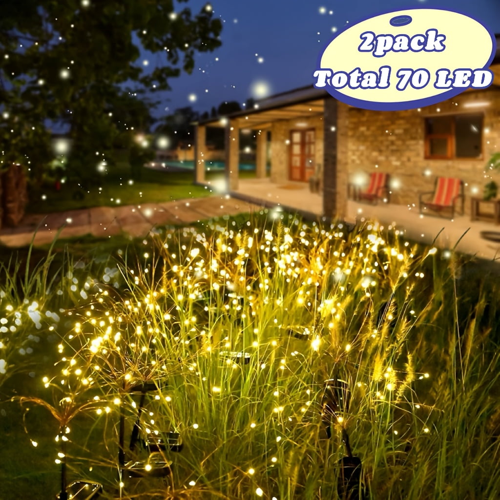 2pcs of Solar Yard Lights, 70 LED Solar Firefly Lights, Solar Swing ...