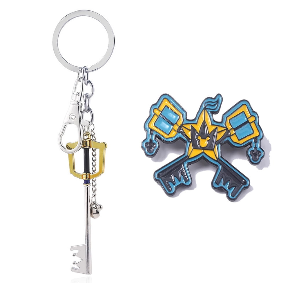 2pcs Sora's LostBlade Keychain + Keyblade Brooch Pin Metal Badge ...