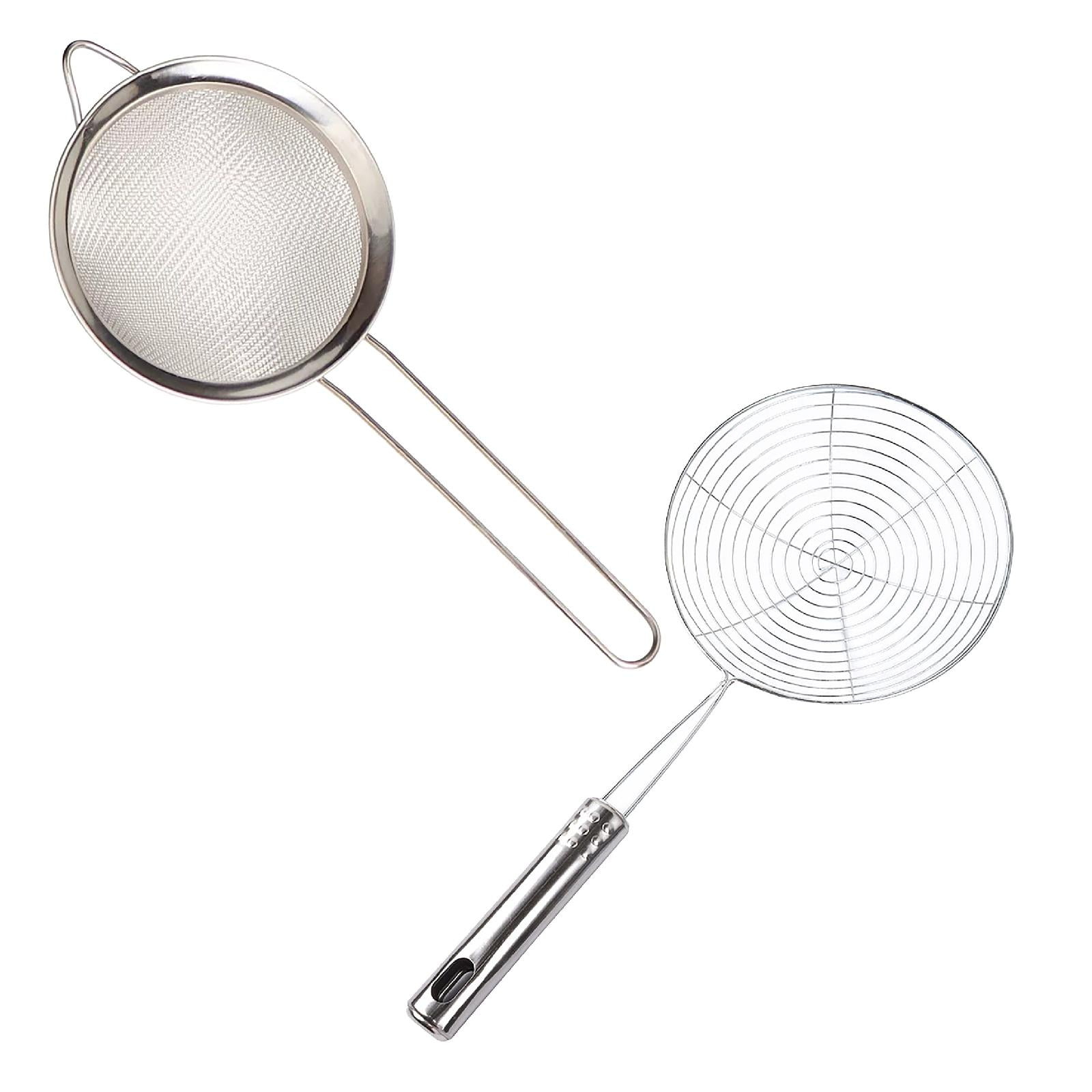 2pcs Spider Strainer and Fine Mesh Strainer, Stainless Steel Fine Mesh ...