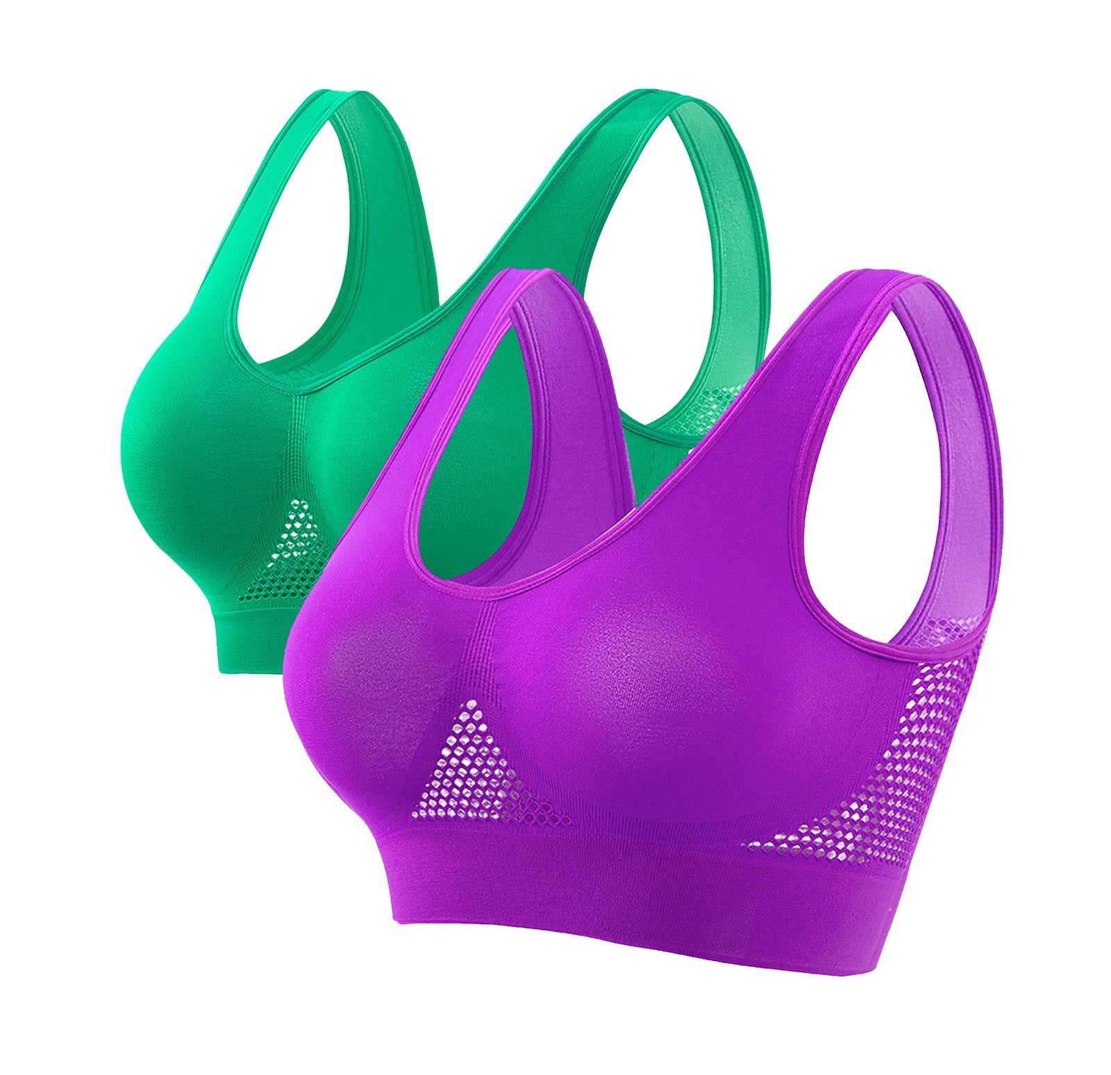 2pcs Sports Bras Breathable Anti-Sagging Breasts Bra, Push up Bra for ...