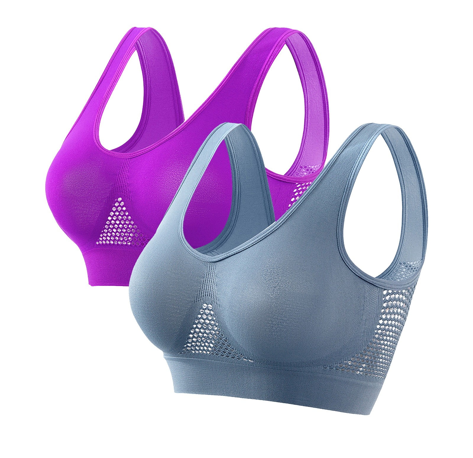 2pcs Sports Bras Breathable Anti-Sagging Breasts Bra, Push up Bra for ...