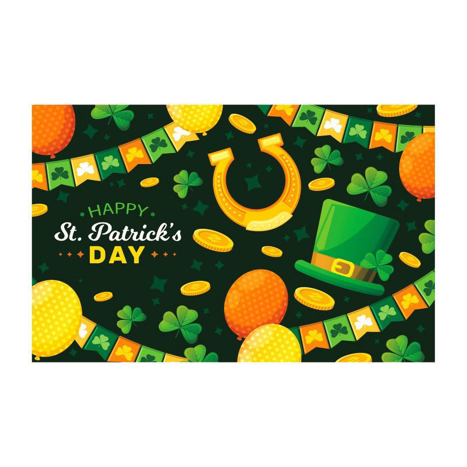 2pcs Spring Happy St Patrick's Day Backdrop for Photography Green Lucky Shamrock Background ...