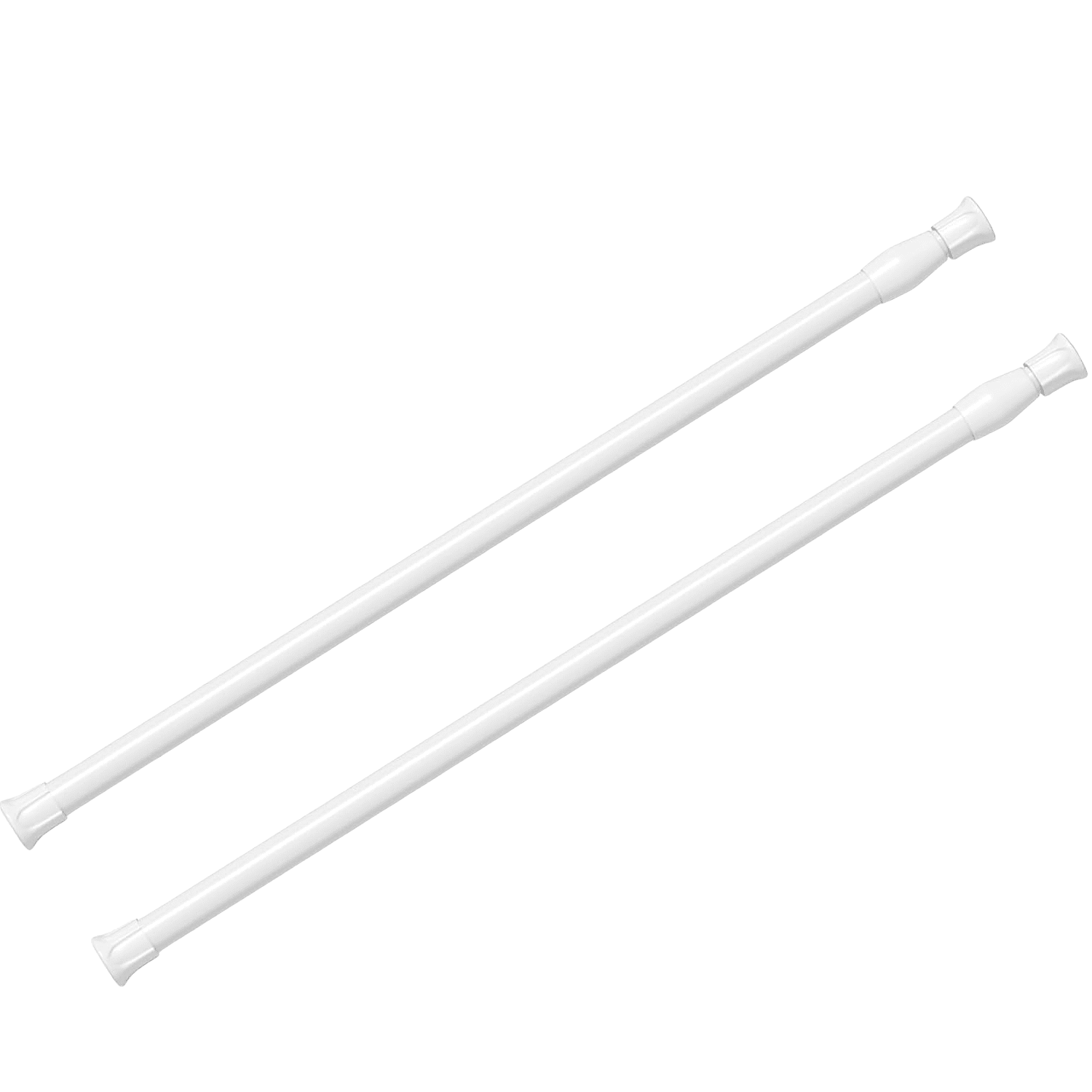 2pcs Spring Loaded Curtain Rods 16-28 Inches,White Tension Rod ...
