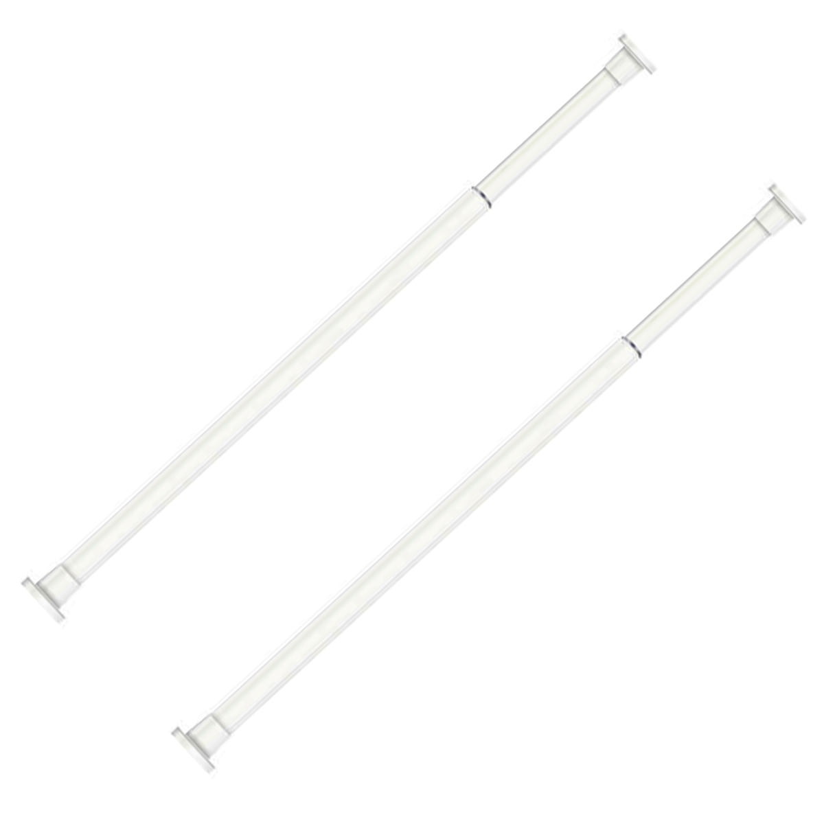 2pcs Spring Tension Curtain Rod, 27 to 47inch (White), Adjustable Small ...
