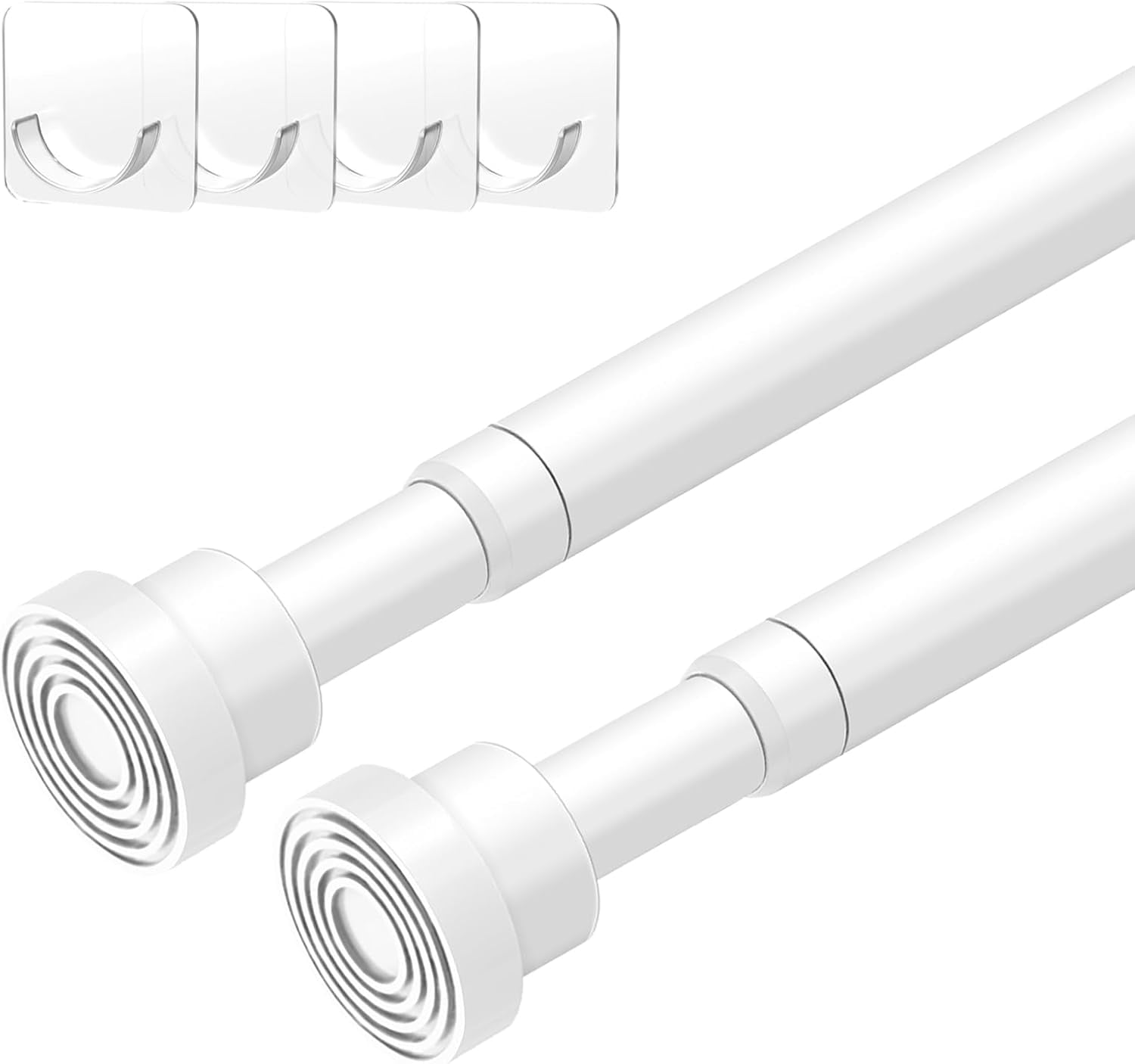 2pcs Spring Tension Rods 33 to 45 inch Adjustable Small Tension Curtain ...