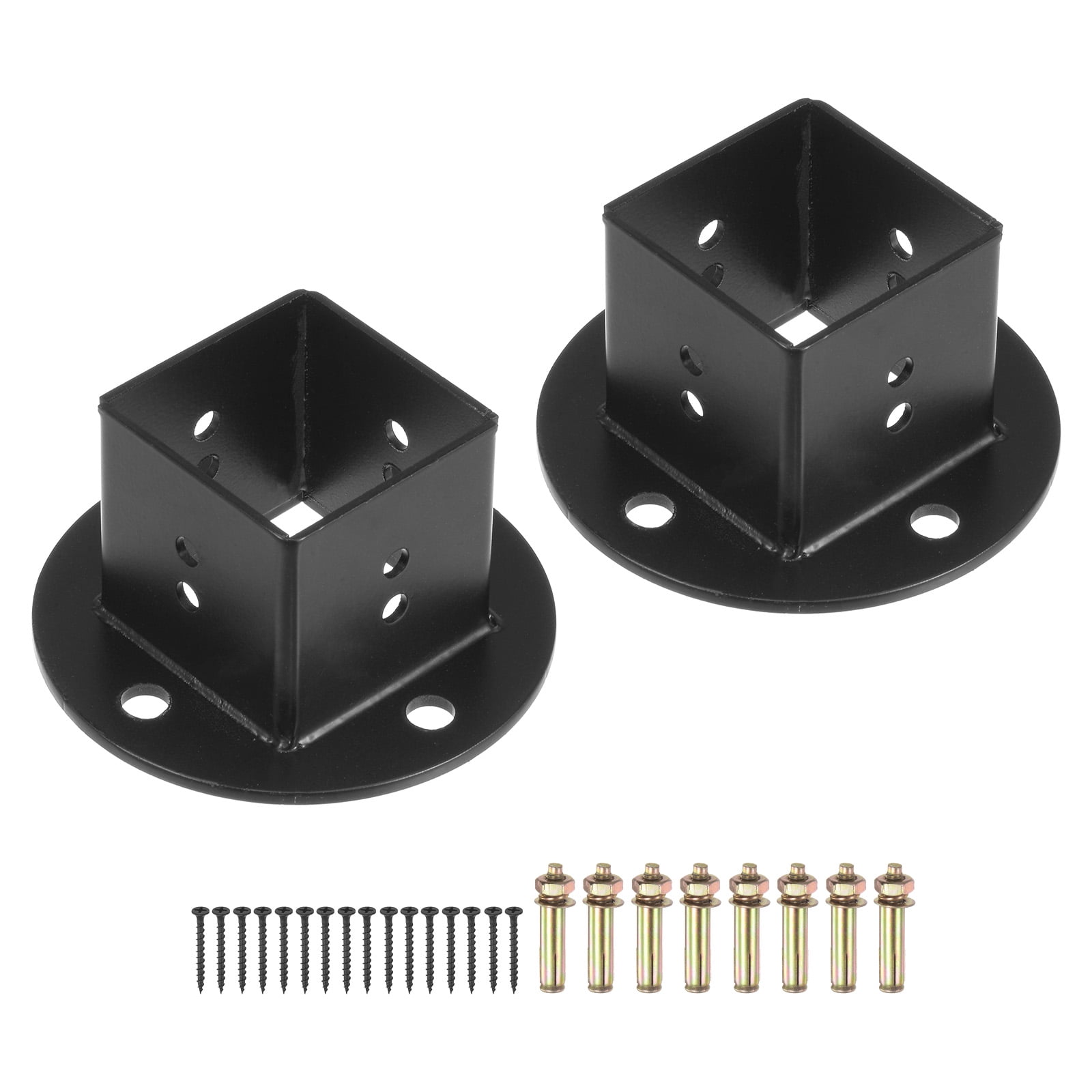 2pcs Square Floor Flange, 2" X2" Post Base Brackets Wall Mount for Deck ...