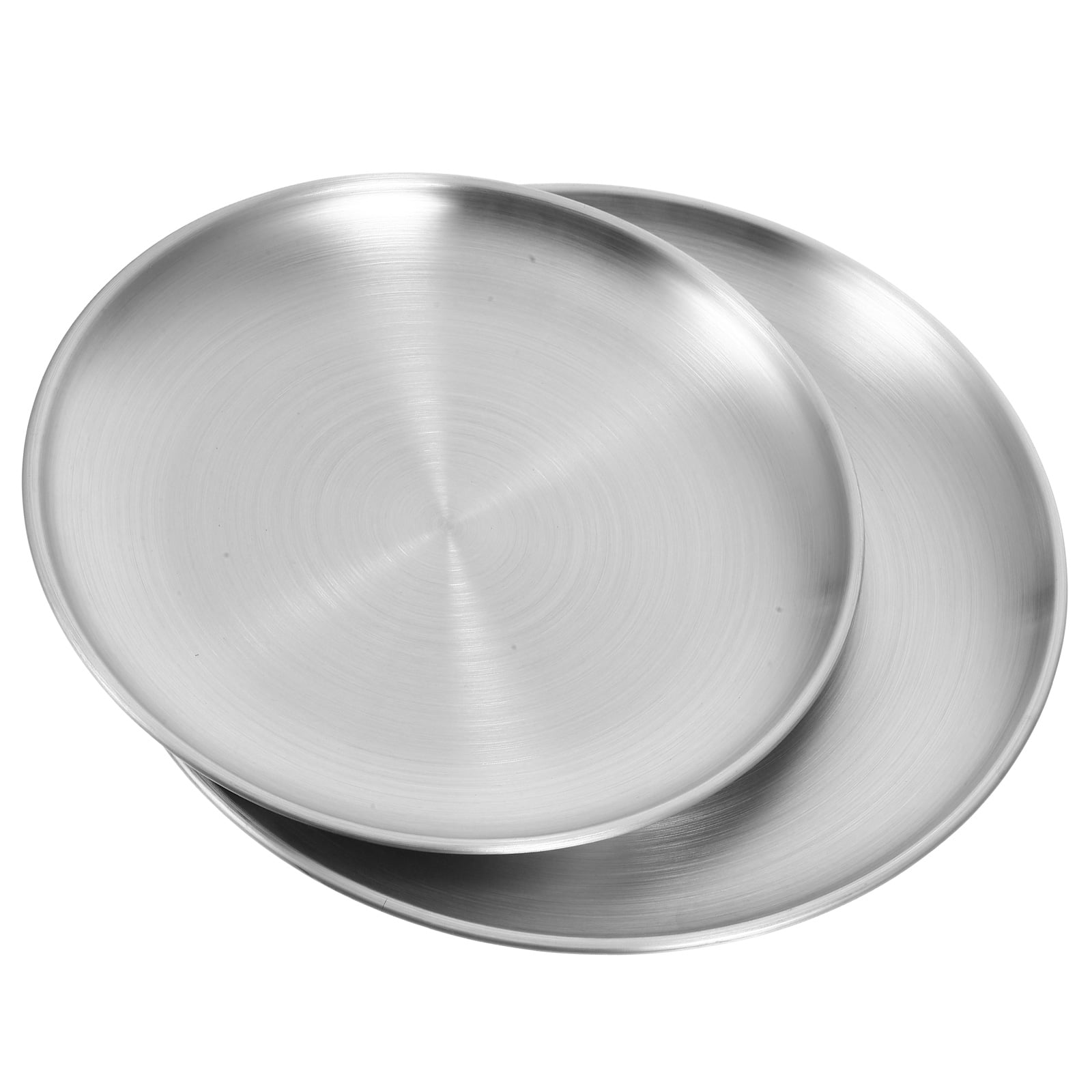 2pcs Stainless Steel 8 9 Inch Round Metal Plates for Camping BBQ Salad ...