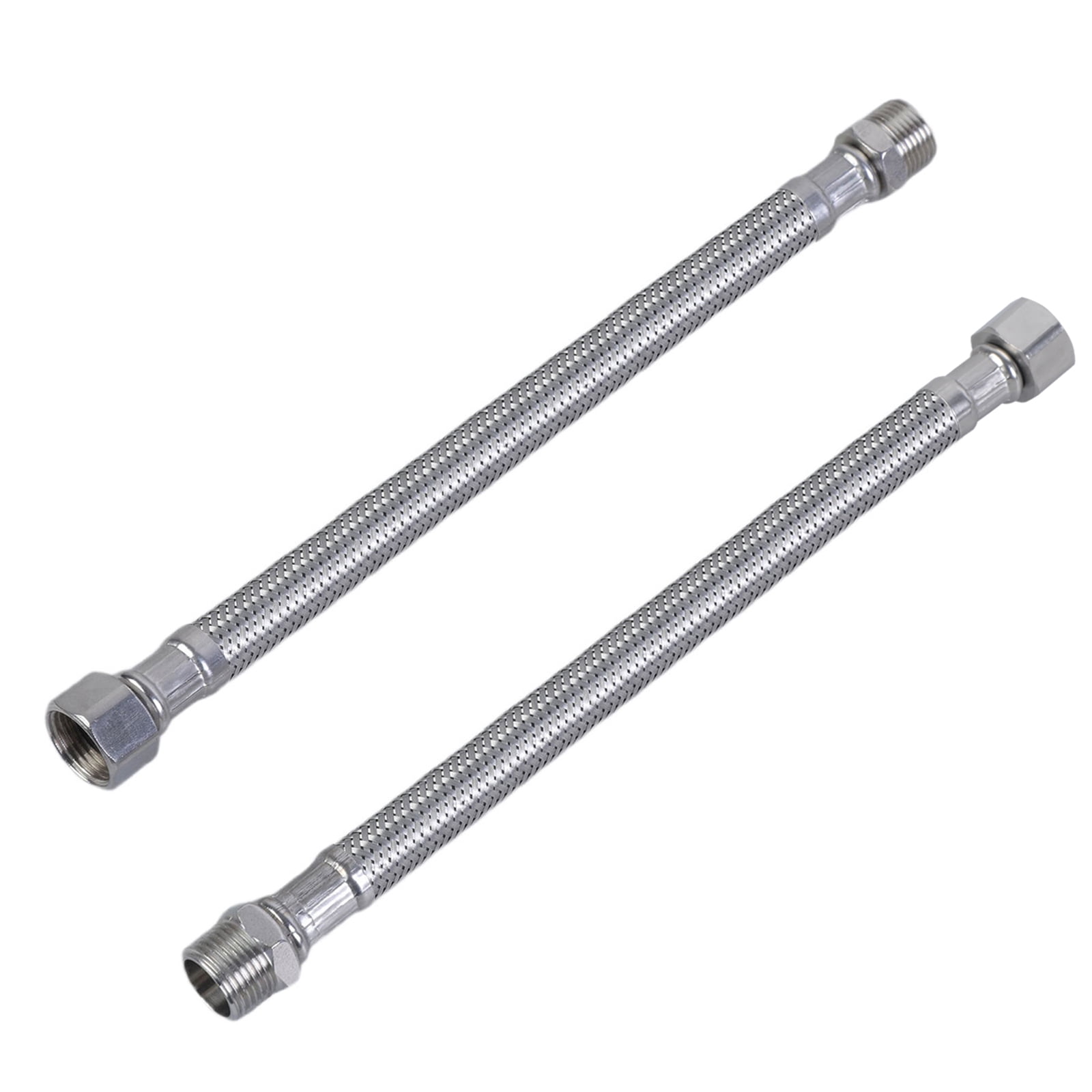 2pcs Stainless Steel Braided Hose 3/8 Inch Male to Female for Plumbing ...