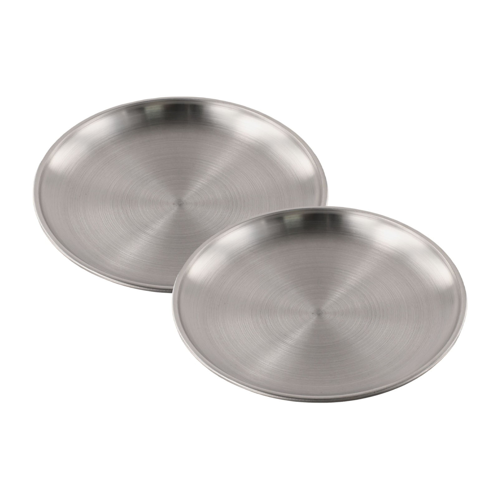2pcs Stainless Steel Camping Plate Round Tableware for Camping Kitchen ...