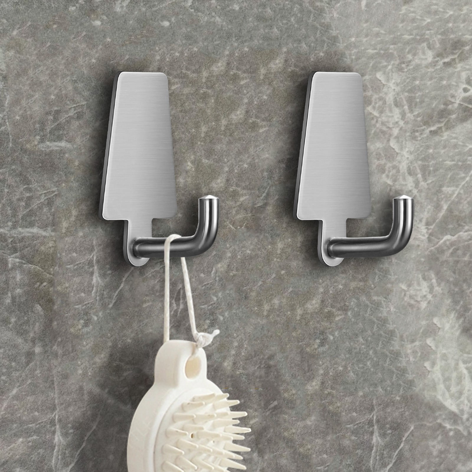 2pcs Stainless Steel Clothes Hook, Wall Hooks Punch Free Hook ...