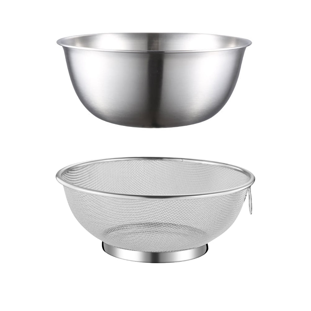 2pcs Stainless Steel Colander Basket Strainer Colander Basket Washing ...