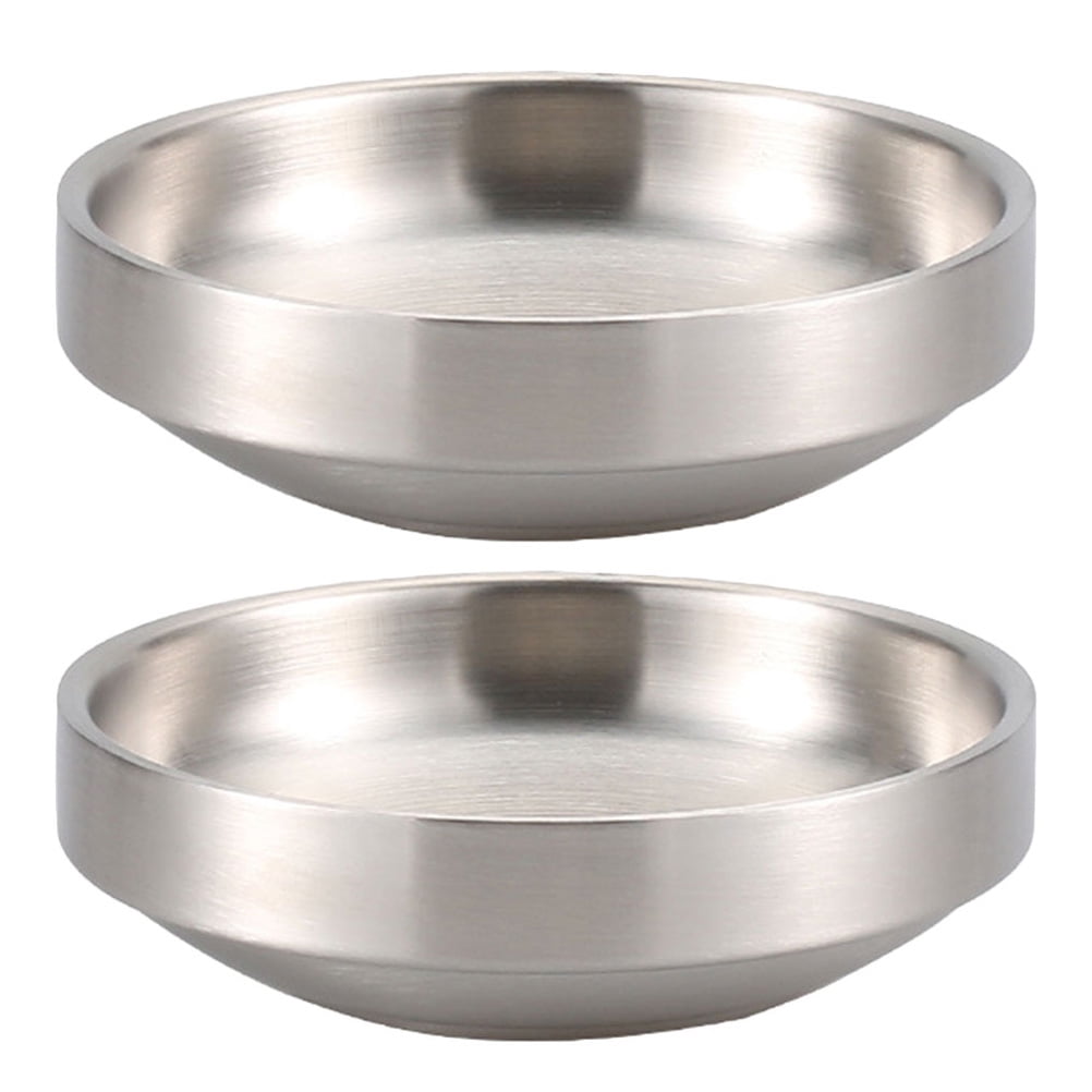 2pcs Stainless Steel Dipping Dishes Condiment Dishes Korean Sauce ...