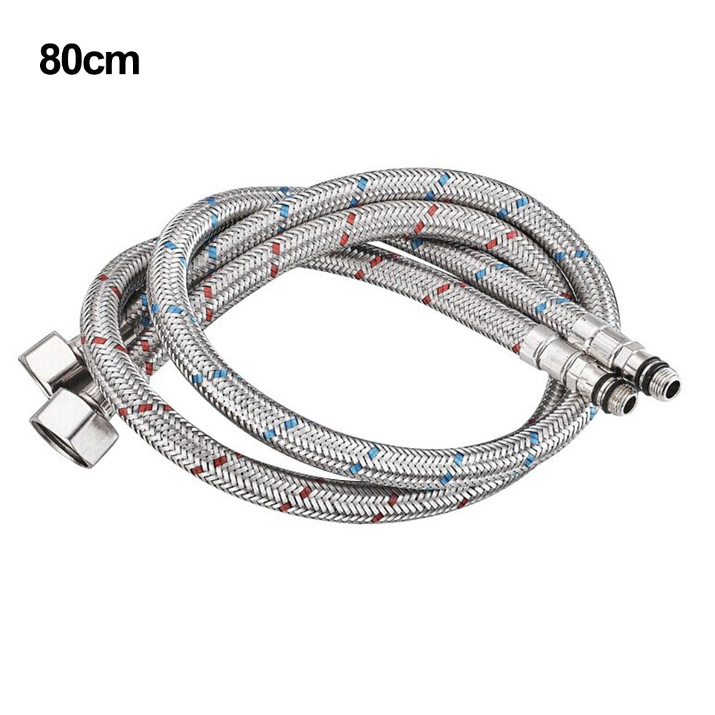 2pcs Stainless Steel Flexible Hot and Cold Mixer Water Tube Hose Pipe ...