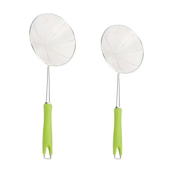 2pcs Stainless Steel Funnel Green Plastic Handle Household Kitchen ...
