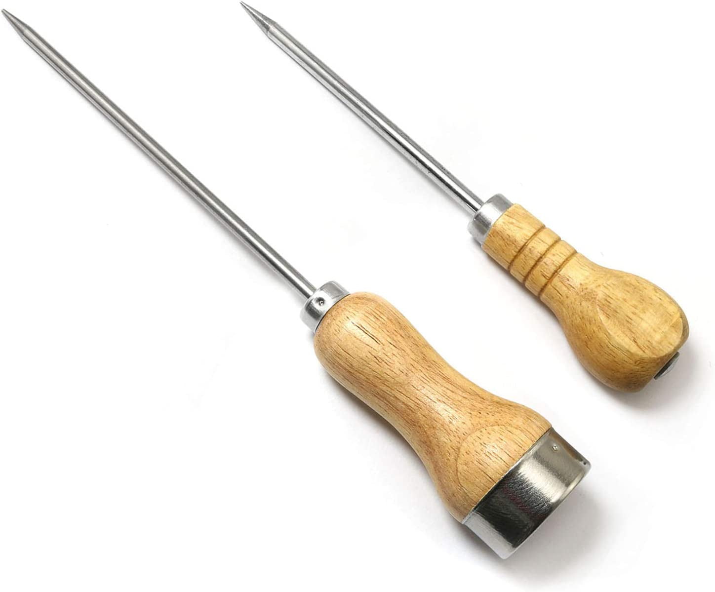 2pcs Stainless Steel Ice Picks with Safety Wooden Handle Kitchen Tool ...