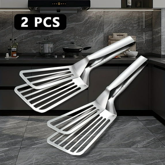 2pcs Stainless Steel Kitchen Tongs - Multipurpose for Buffet, Salad ...