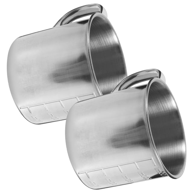 2pcs Stainless Steel Measuring Cups Metal Measuring Cups with Handles ...