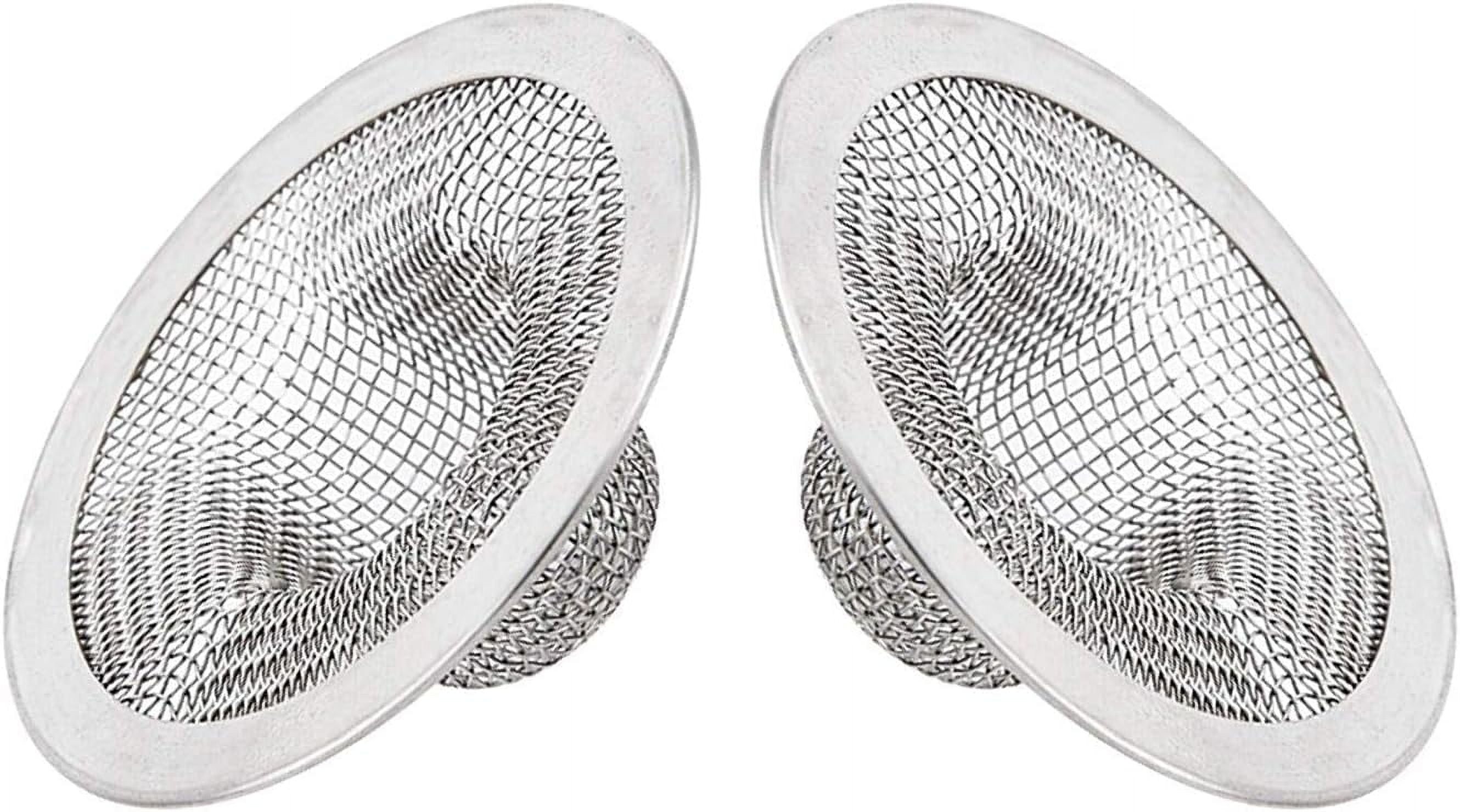 2pcs Stainless Steel Mesh Metal Sink Strainer Bathtub Drain Hole Hair ...