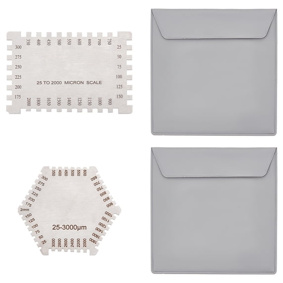 2pcs Stainless Steel Metal Sheets Welding Thickness Gauge Wet Film ...