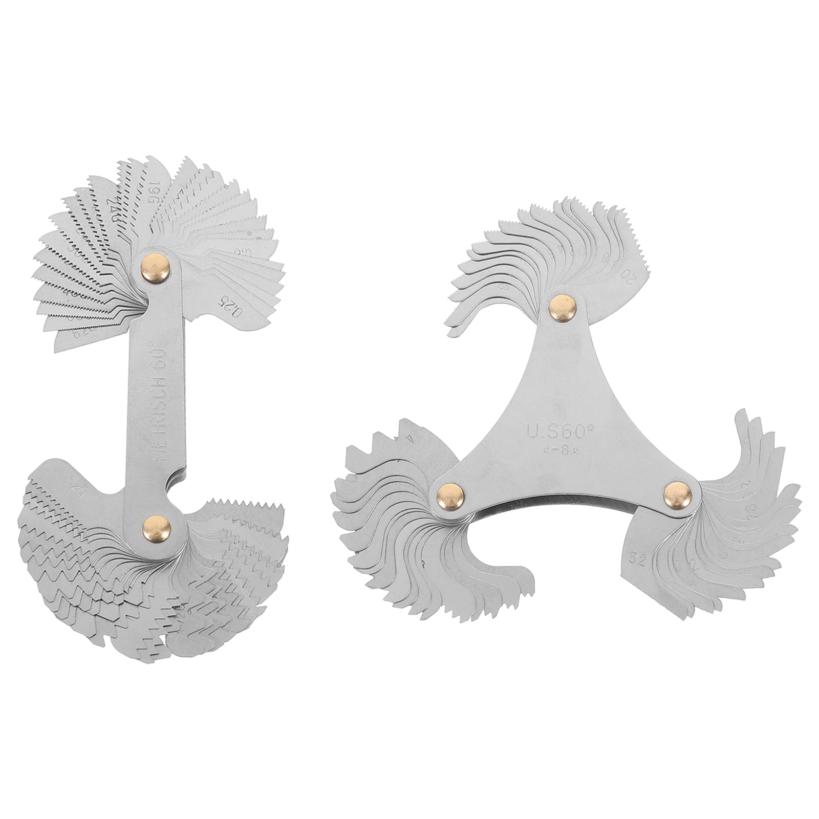 2pcs Stainless Steel Metric Screw Thread Pitch Measuring Tool Metric ...