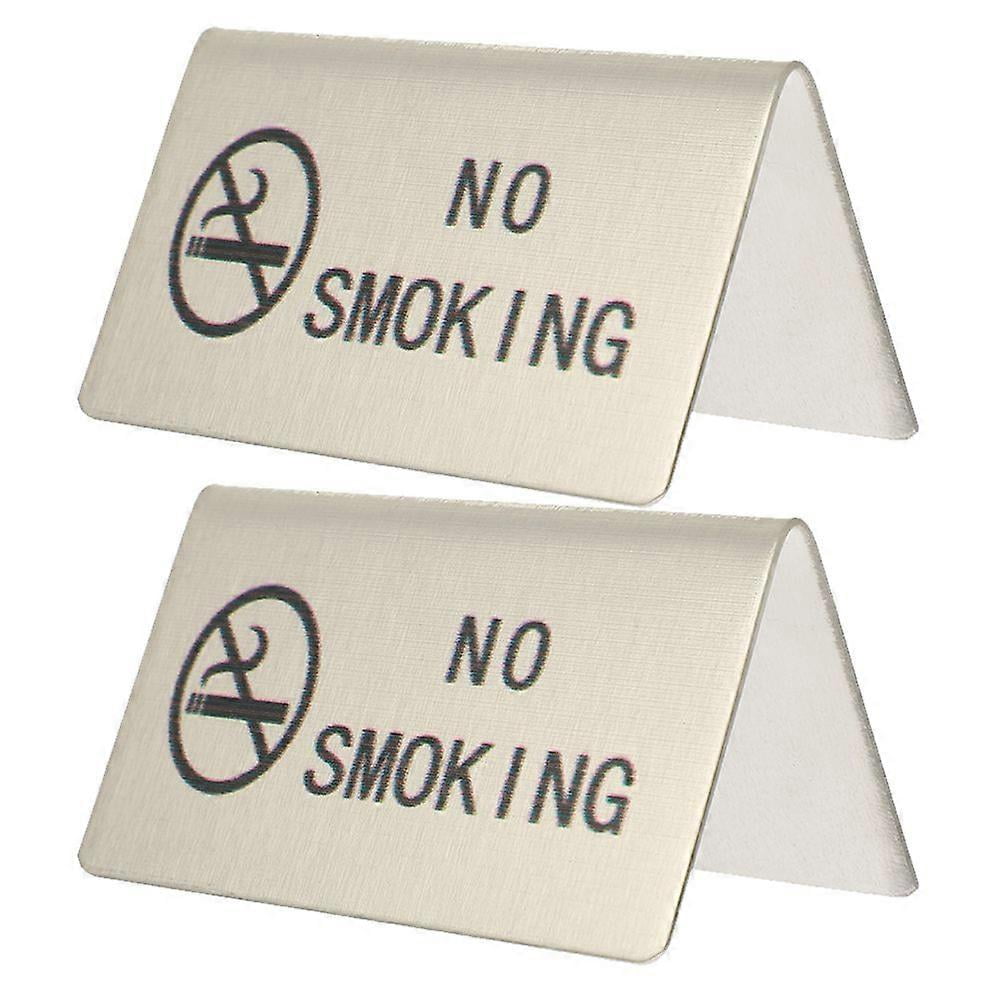 2pcs Stainless Steel No Smoking Sign Stainless No Smoking Signs For ...