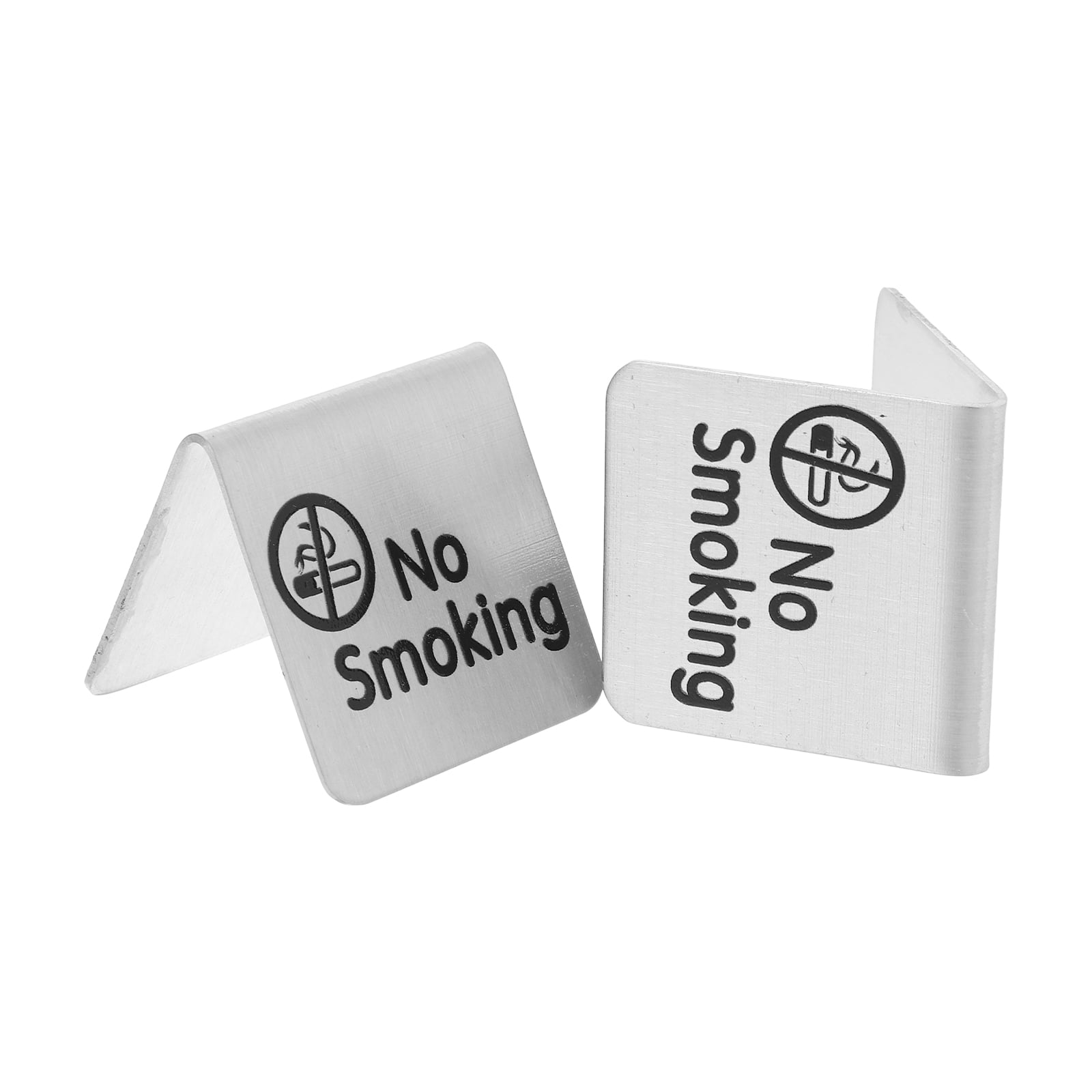 2pcs Stainless Steel No Smoking Table Sign Reserved Signs Double Side ...
