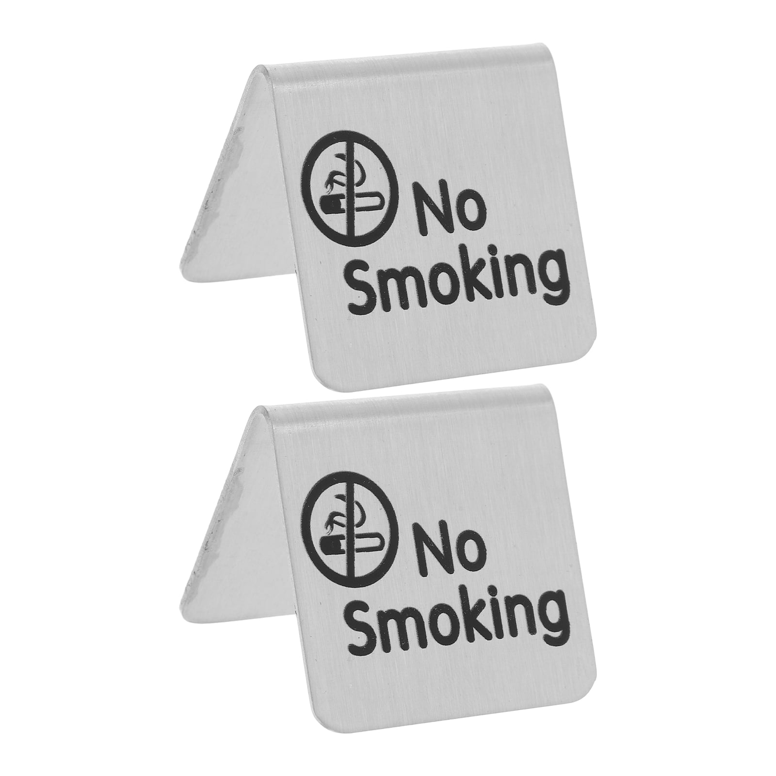 2pcs Stainless Steel No Smoking Table Sign Reserved Signs Table Tent ...