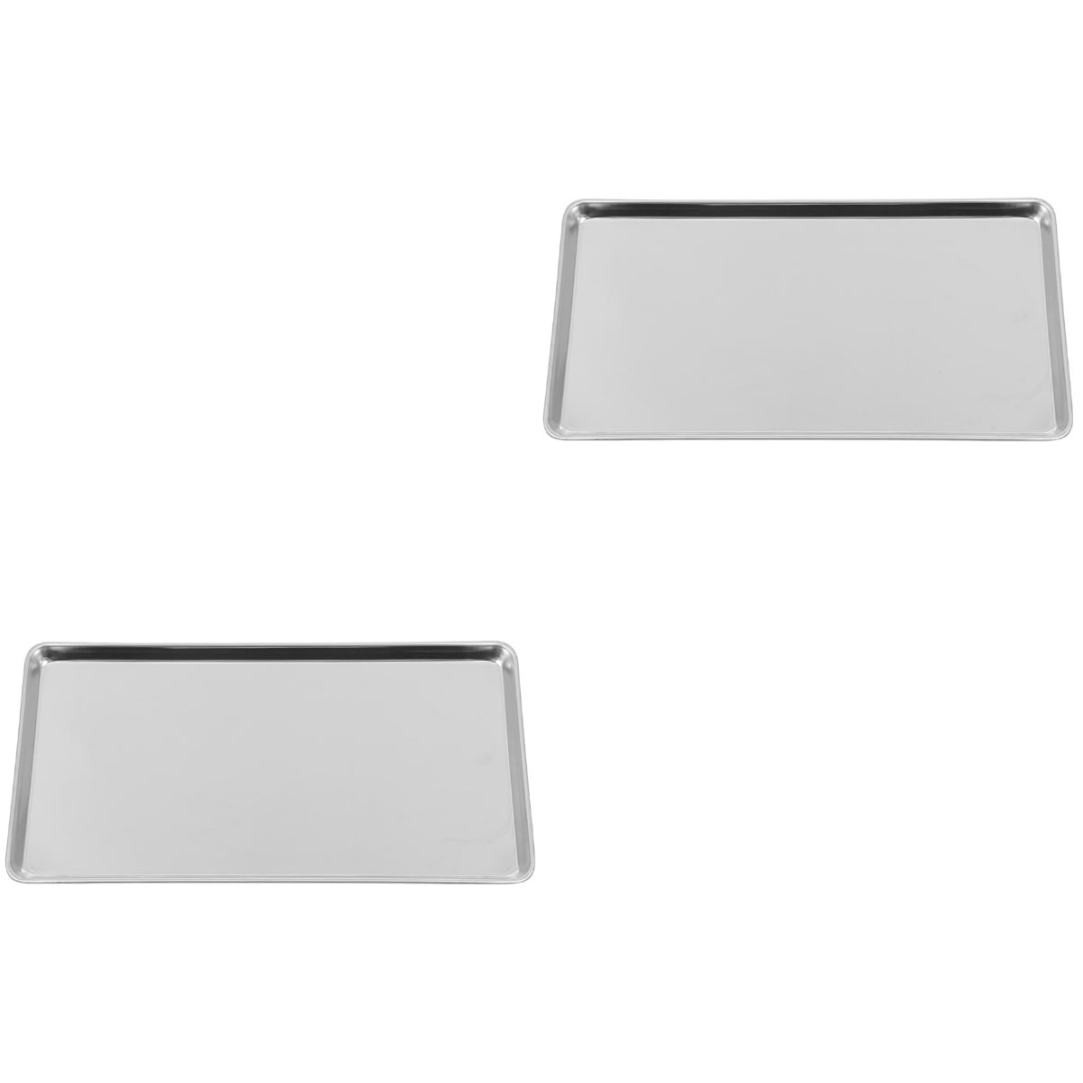 2pcs Stainless Steel Rectangular Sizzling Platter Plate Appetizer Dish ...