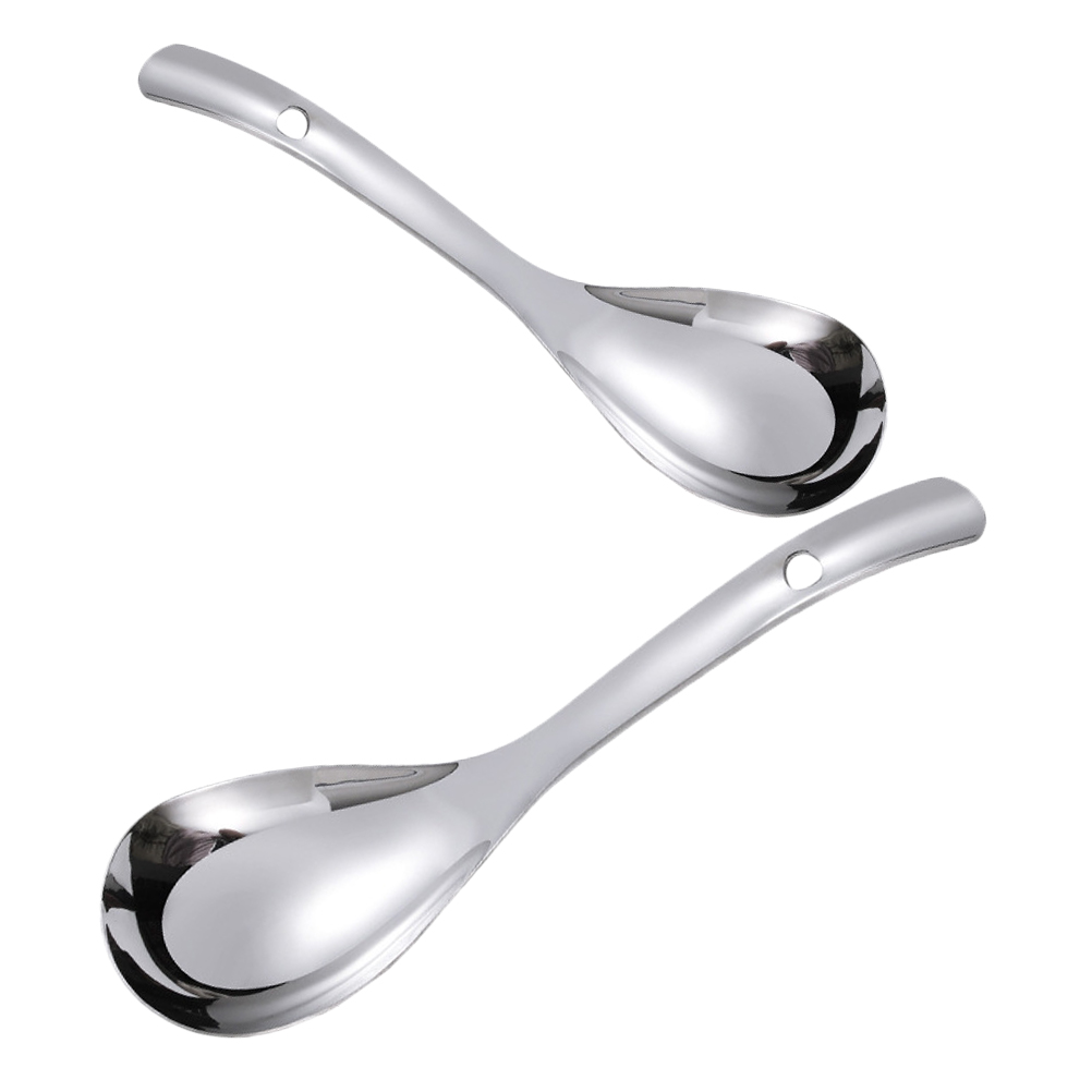 2pcs Stainless Steel Rice Paddle Metal Rice Spoon Rice Scoop Spatula ...