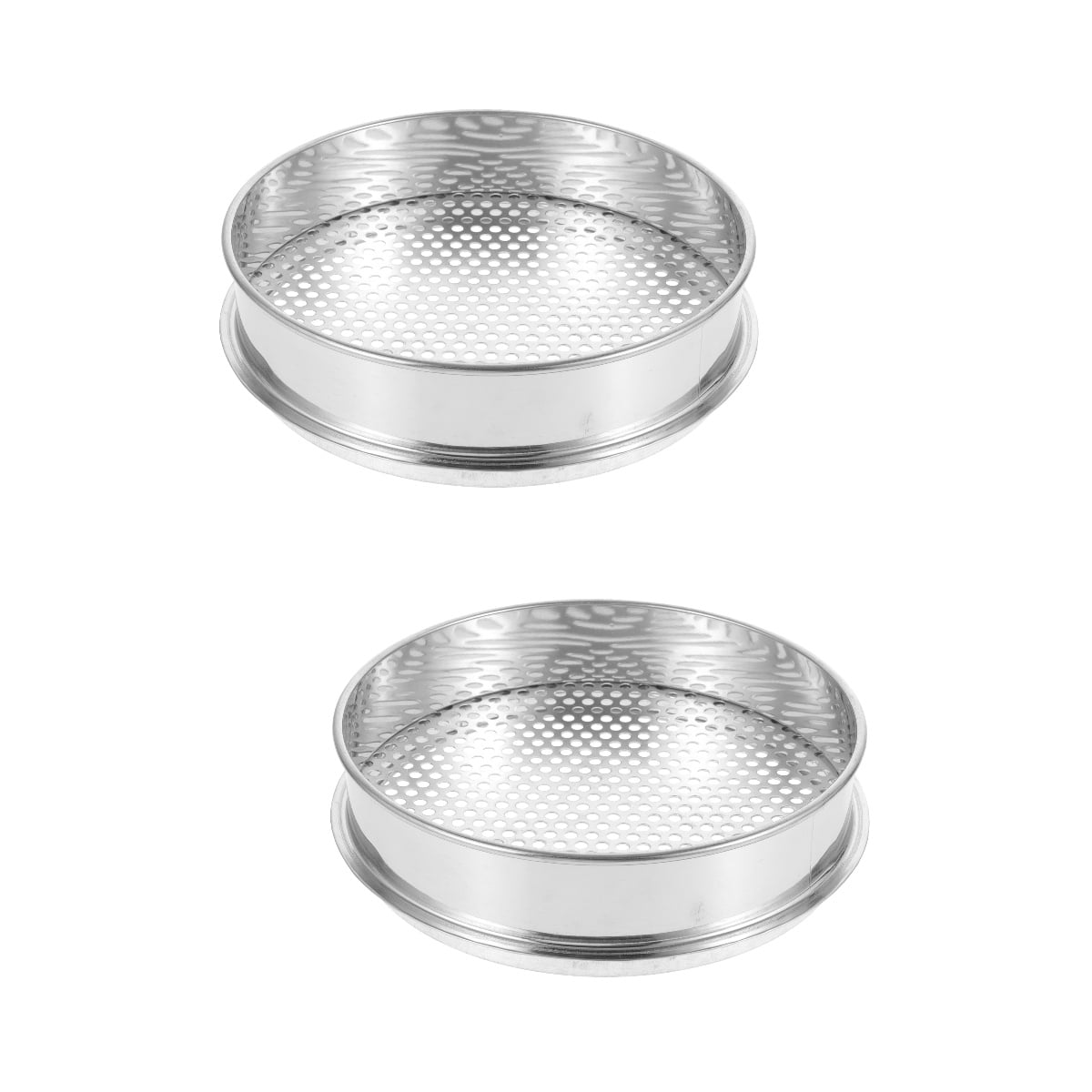 2pcs Stainless Steel Stone Removing Grading Sieve Round Mesh Sieve Soil ...