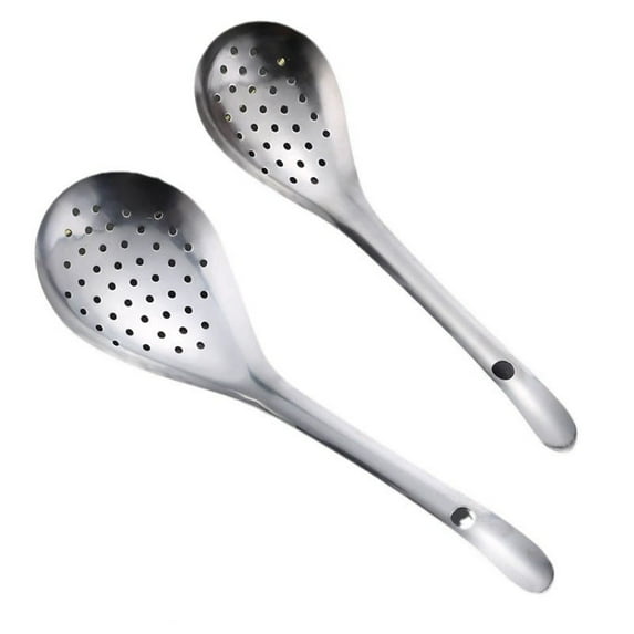 2pcs Stainless Steel Strainer Spoon Skimmer Slotted Spoon Pepper ...