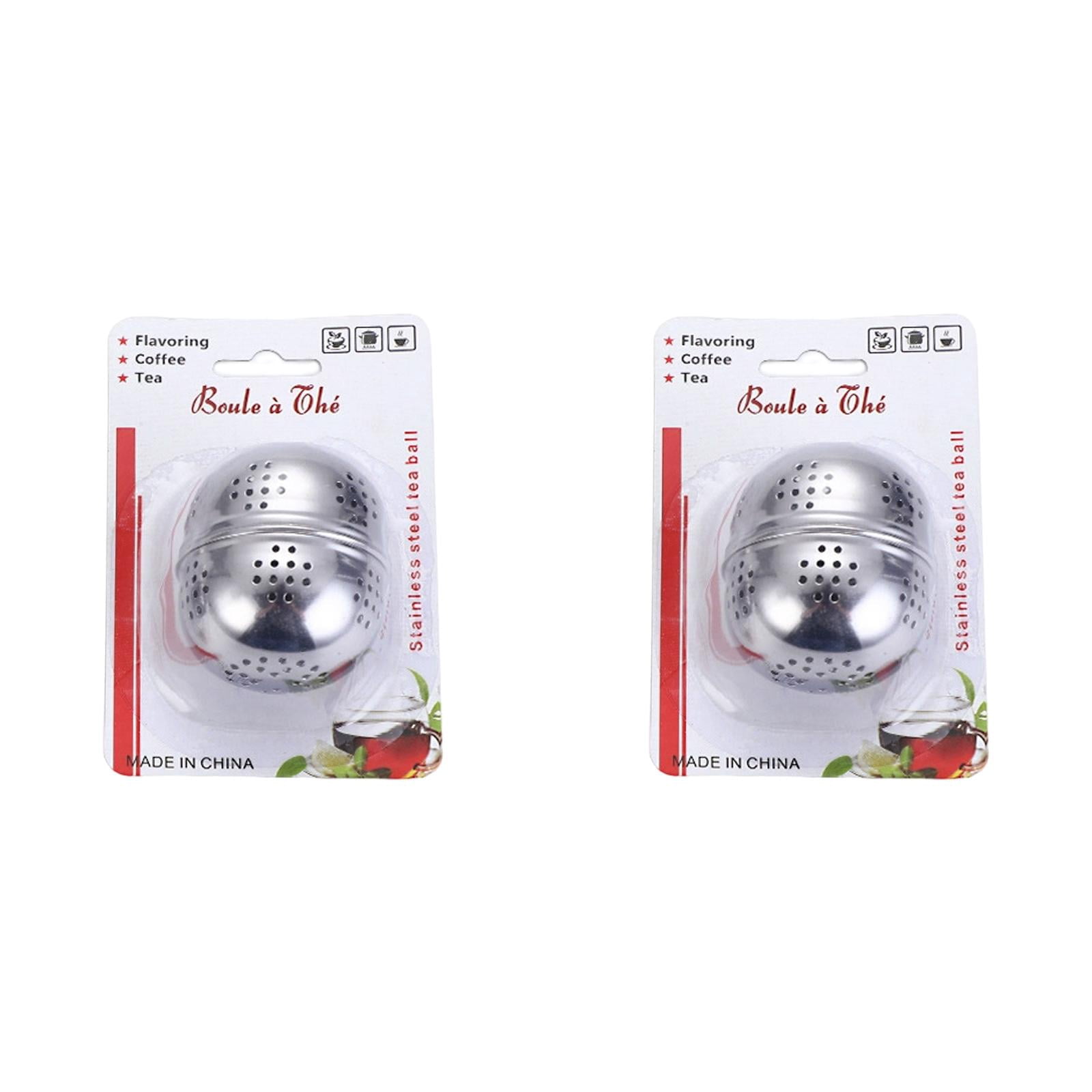 2pcs Stainless Steel Tea Ball Infuser with Chain and Hook, Loose Leaf ...