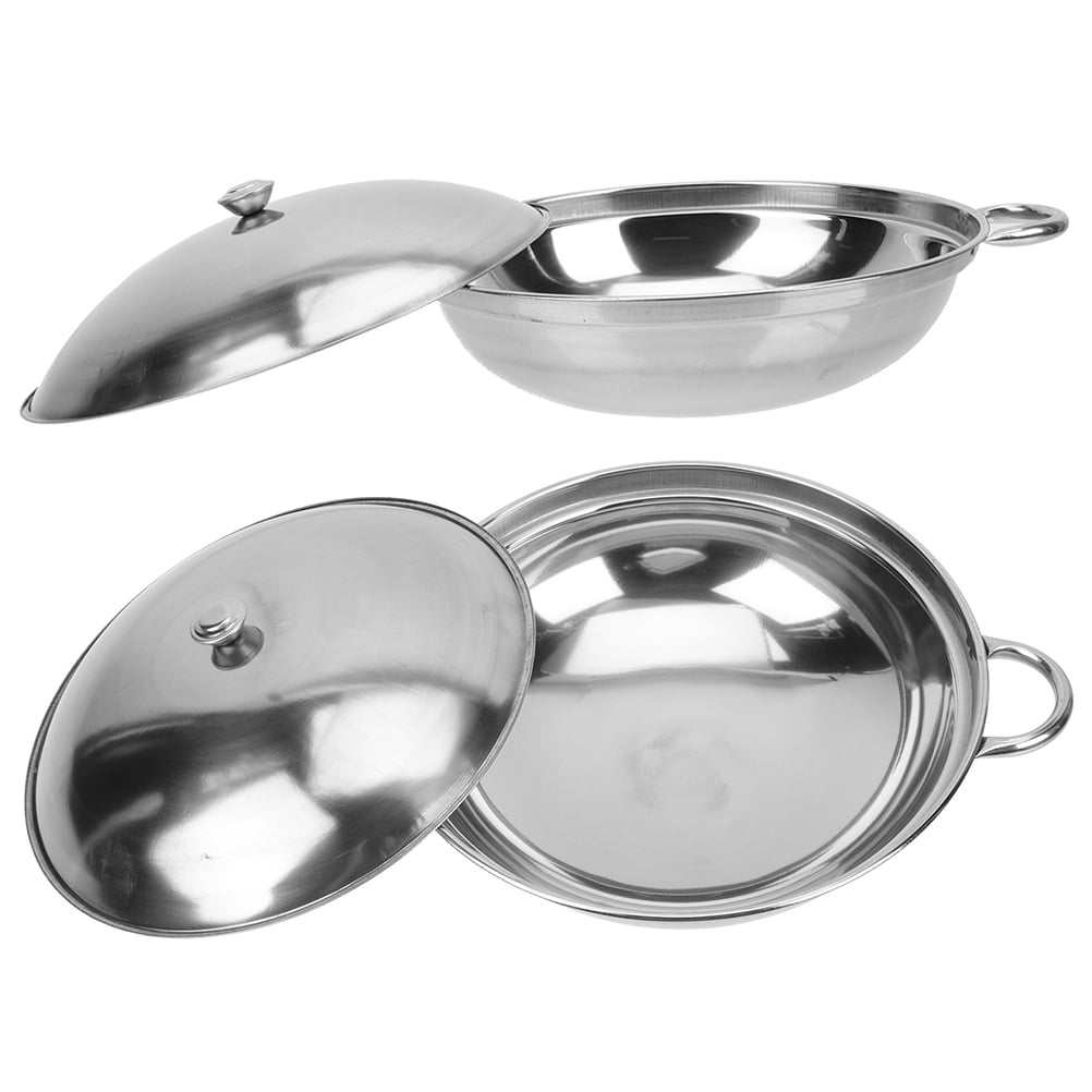 2pcs Stainless Steel Double Handle Pot Versatile Kitchen Cookware ...