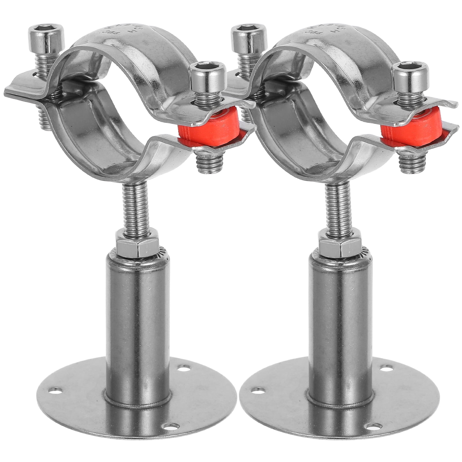 2pcs Stainless Steel Wall Mount Ceiling Mount Pipe Support Adjustable ...