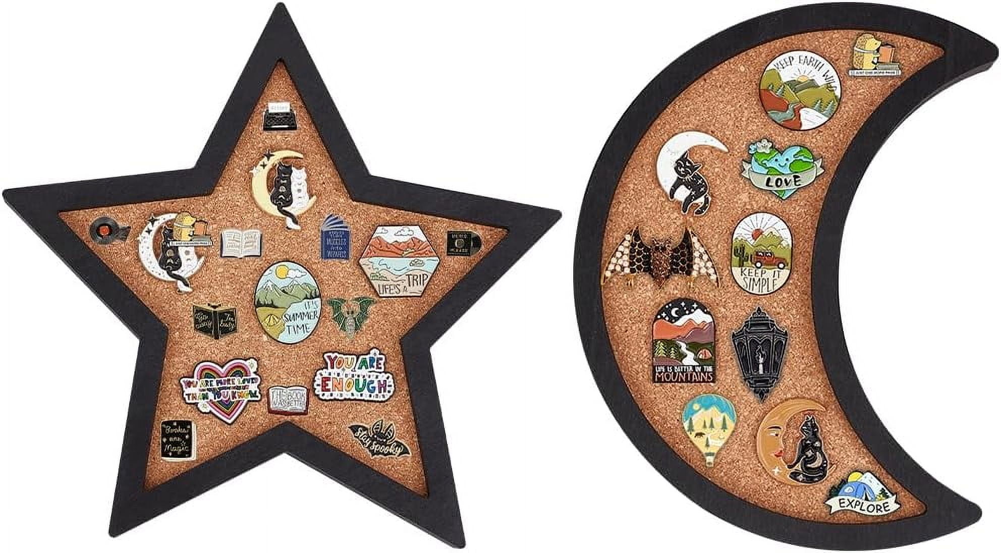 2pcs Star Moon Pin Board Cork Board Bulletin Display Board Wall Mounted ...